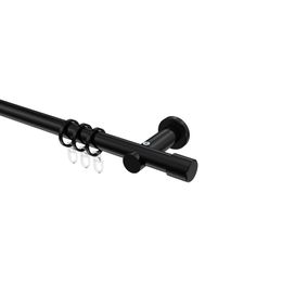 GARDINENSTANGE Platon Santo 400 cm (geteilt in 2 x 200 cm), 1-l&auml;ufig, 20 mm &Oslash; Schwarz