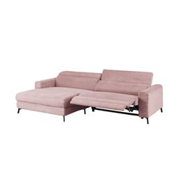 KAWOLA ECKSOFA LAISKA Pink Cord Relaxfunktion