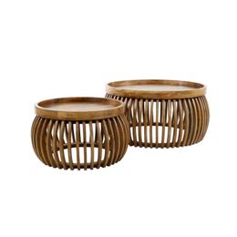 KAWOLA COUCHTISCH LANI 2ER SET Braun Mango