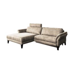 KAWOLA ECKSOFA MIT MOTORISCHER RELAXFUNKTION MALTA Beige Webstoff Relaxfunktion