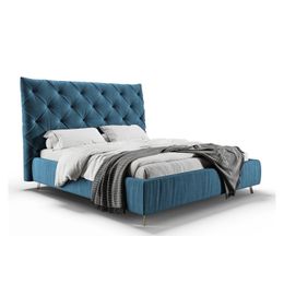 KAWOLA POLSTERBETT ANNY Petrol Velvet