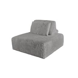 KAWOLA HOCKER MIT R&Uuml;CKENKISSEN WIOLO SOFT Grau Cord