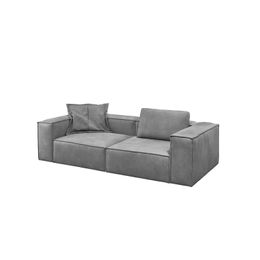 KAWOLA SOFA CARMO Grau Leder