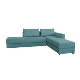 KAWOLA SCHLAFSOFA IDA Petrol Webstoff Mit Schlaffunktion