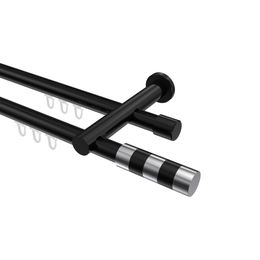 GARDINENSTANGE INNENLAUF Platon Mavell 100 cm, 2-l&auml;ufig, 20 mm &Oslash; Schwarz
