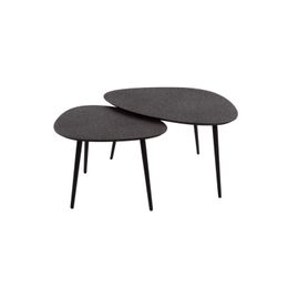 KAWOLA COUCHTISCH LAUCA 2ER SET Schwarz Metall