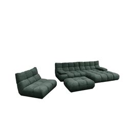 KAWOLA SITZGRUPPE VIVIEN 3ER SET Smaragdgr&uuml;n Cord (1er-Set)