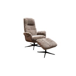 KAWOLA RELAXSESSEL SILVA Beige Schaffell Relaxfunktion