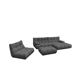 KAWOLA SITZGRUPPE VIVIEN 3ER SET Anthrazit Cord (1er-Set)