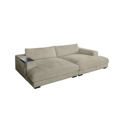 KAWOLA BIG SOFA XL MIT TABLETT MADELINE Steingrau Cord