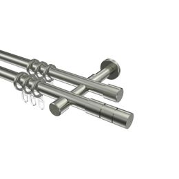 GARDINENSTANGE Prestige Elanto 120 cm, 2-l&auml;ufig, 20 mm &Oslash; Edelstahl-Optik