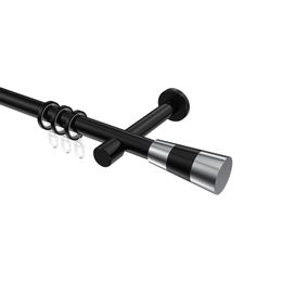 GARDINENSTANGE Prestige Tanara 600 cm (geteilt in 3 x 200 cm), 1-l&auml;ufig, 20 mm &Oslash; Schwarz