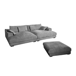 KAWOLA BIG SOFA-SET 6-TLG MADELINE Grau Cord