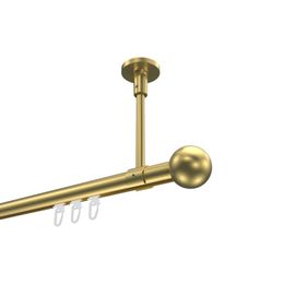 GARDINENSTANGE INNENLAUF Sonette Luino 420 cm (geteilt in 3 x 140 cm), 1-l&auml;ufig, 20 mm &Oslash; Messing-Optik