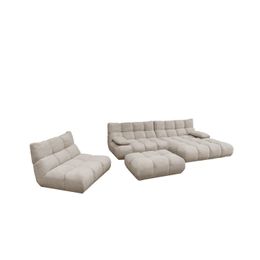 KAWOLA SITZGRUPPE VIVIEN 3ER SET Beige Cord (1er-Set)