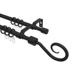 GARDINENSTANGE / TELESKOPSTANGE Hera Helix 130-240 cm, 2-l&auml;ufig, 16/13 mm &Oslash; Schwarz