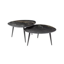 KAWOLA COUCHTISCH PONTE 2ER SET Schwarz Keramik
