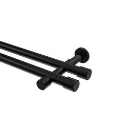GARDINENSTANGE Prestige Santo 420 cm (geteilt in 3 x 140 cm), 2-l&auml;ufig (ohne Ringe), 20 mm &Oslash; Schwarz