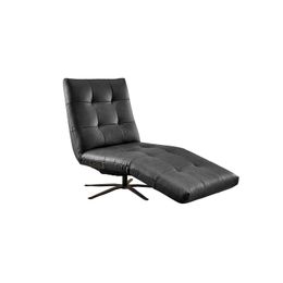 KAWOLA RELAXLIEGE LETICIA Schwarz Leder Relaxfunktion, Drehbar (360&deg;)