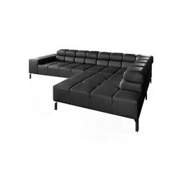 KAWOLA ECKSOFA NELSON Schwarz Leder Relaxfunktion