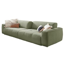 KAWOLA SOFA MIT SITZTIEFENVERSTELLUNG PALACE Gr&uuml;n Cord Relaxfunktion
