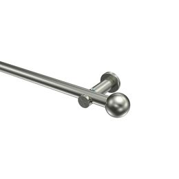 GARDINENSTANGE Platon Luino 520 cm (geteilt in 4 x 130 cm), 1-l&auml;ufig (ohne Ringe), 20 mm &Oslash; Edelstahl-Optik