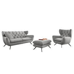KAWOLA SITZGRUPPE CHARME Hellgrau Cord