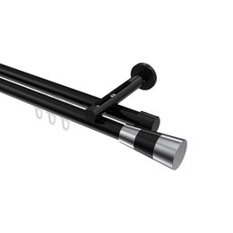 GARDINENSTANGE INNENLAUF Siteno Tanara 120 cm, 2-l&auml;ufig, 20 mm &Oslash; Schwarz