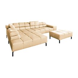 KAWOLA ECKSOFA NELSON Beige Leder Relaxfunktion