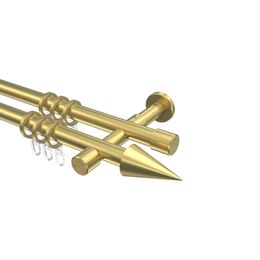 GARDINENSTANGE Prestige Savio 180 cm, 2-l&auml;ufig, 20 mm &Oslash; Messing-Optik