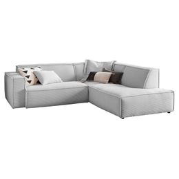 KAWOLA ECKSOFA SAMU Hellgrau Cord