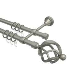 GARDINENSTANGE Primus Paolo 160 cm, 2-l&auml;ufig, 16 mm &Oslash; Chrom matt