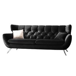 KAWOLA SOFA CHARME Schwarz Velvet