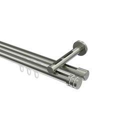 GARDINENSTANGE INNENLAUF Siteno Estana 120 cm, 2-l&auml;ufig, 20 mm &Oslash; Edelstahl-Optik