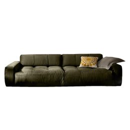 KAWOLA SOFA MIT SITZTIEFENVERSTELLUNG PALACE Dunkelgr&uuml;n Webstoff Relaxfunktion