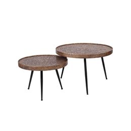 KAWOLA COUCHTISCH ARINOS 2ER SET Bronze Metall