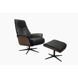 KAWOLA RELAXSESSEL FERREIRA Schwarz Lederfaserstoff Relaxfunktion