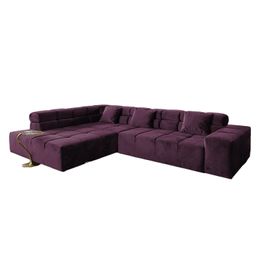 KAWOLA ECKSOFA MIT MOTORISCHEM SITZVORZUG NEVADA Violett Velvet Relaxfunktion