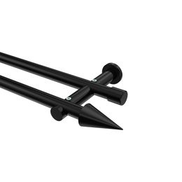GARDINENSTANGE Platon Savio 120 cm, 2-l&auml;ufig (ohne Ringe), 20 mm &Oslash; Schwarz
