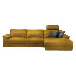 KAWOLA ECKSOFA XL MOTORISCHER RELAXFUNKTION LOLA Gelb Webstoff Relaxfunktion