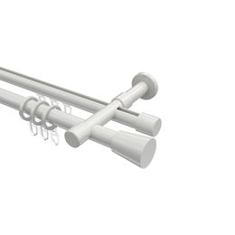 GARDINENSTANGE RUNDROHR-INNENLAUF Prestige Sitra 260 cm (geteilt in 2 x 130 cm), 2-l&auml;ufig, 20 mm &Oslash; Wei&szlig;