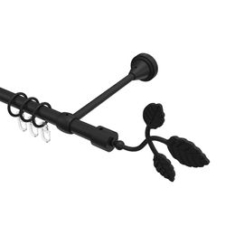GARDINENSTANGE Primus Alessia 280 cm (geteilt in 2 x 140 cm), 1-l&auml;ufig, 16 mm &Oslash; Schwarz