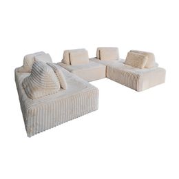 KAWOLA MODULSOFA WIOLO SOFT 5 MODULE 5 KISSEN Cremewei&szlig; Cord