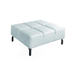 KAWOLA POLSTERHOCKER NELSON Hellblau Leder