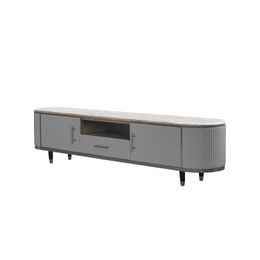 KAWOLA LOWBOARD MARIA Grau Kunstleder, Marmor