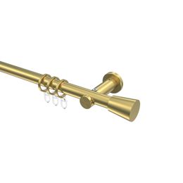 GARDINENSTANGE Platon Sitra 280 cm (geteilt in 2 x 140 cm), 1-l&auml;ufig, 20 mm &Oslash; Messing-Optik