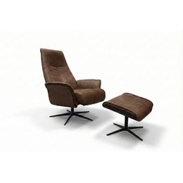 KAWOLA RELAXSESSEL FERREIRA Braun Lederfaserstoff Relaxfunktion