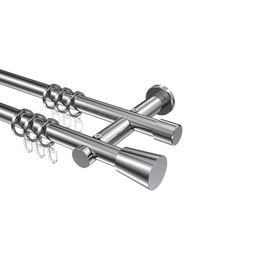GARDINENSTANGE Platon Sitra 120 cm, 2-l&auml;ufig, 20 mm &Oslash; Chrom