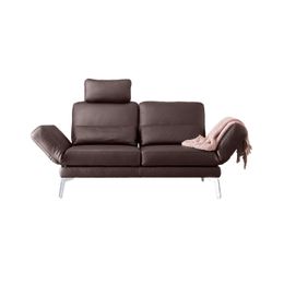 KAWOLA LEDERSOFA HURRICANE Braun Leder