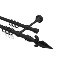 GARDINENSTANGE Primus Matteo 160 cm, 2-l&auml;ufig, 16 mm &Oslash; Schwarz